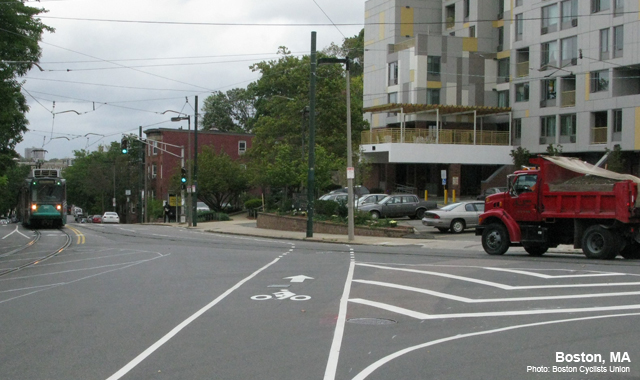 South Huntington Avenue Bike Lanes, Boston, MA - NACTO